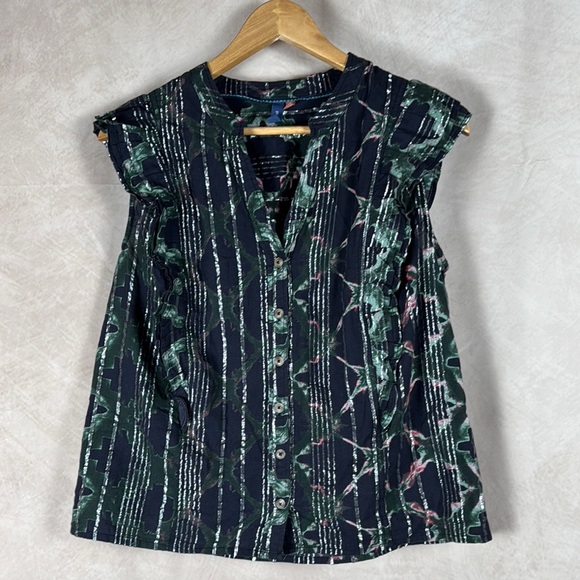 Pilcro | Tops | Pilcro Anthropologie Green Blue Button Down Blouse ...